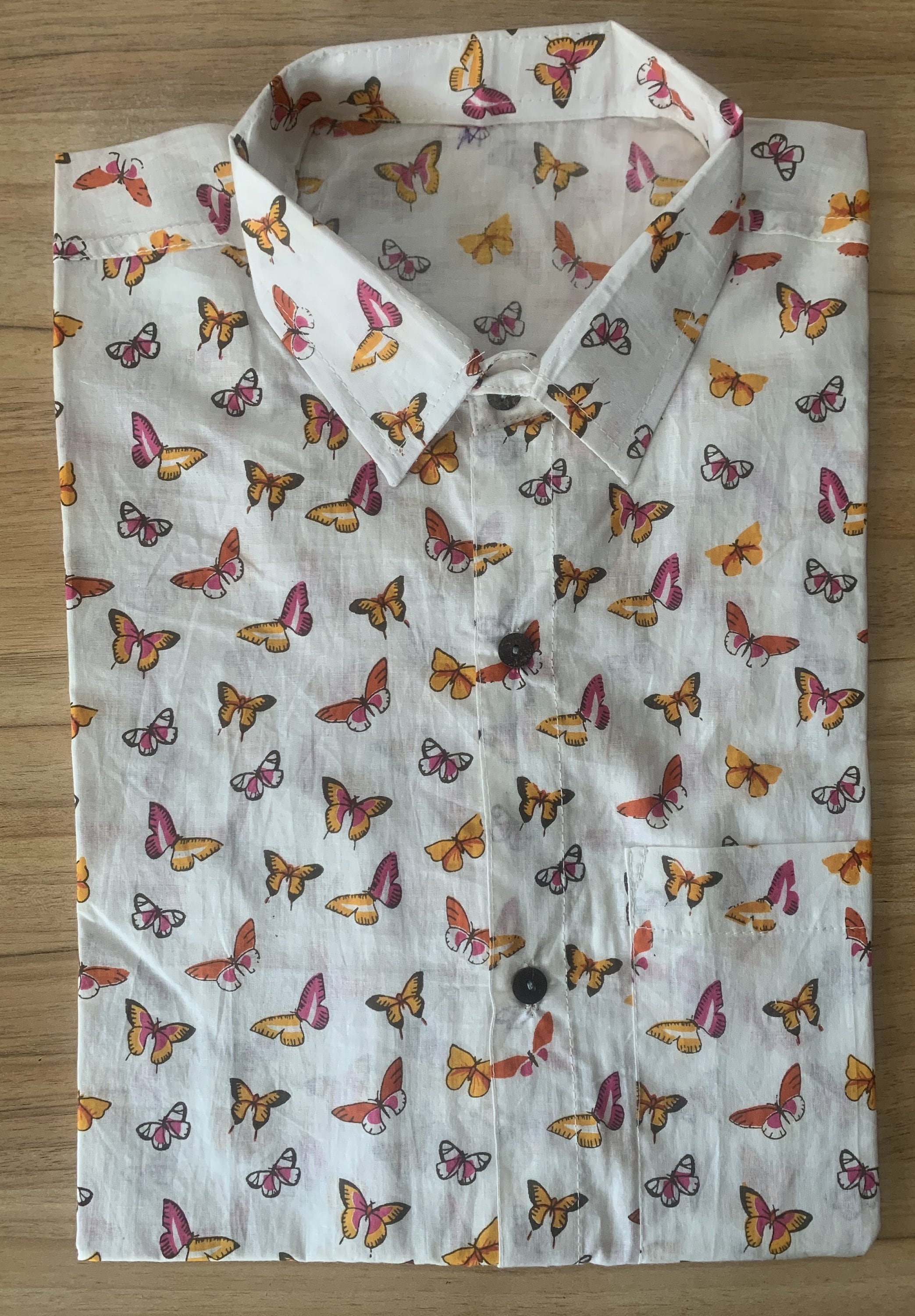 Butterfly Print Shirts , Mens Summer Shirt , Indian Hand Block Printed ...