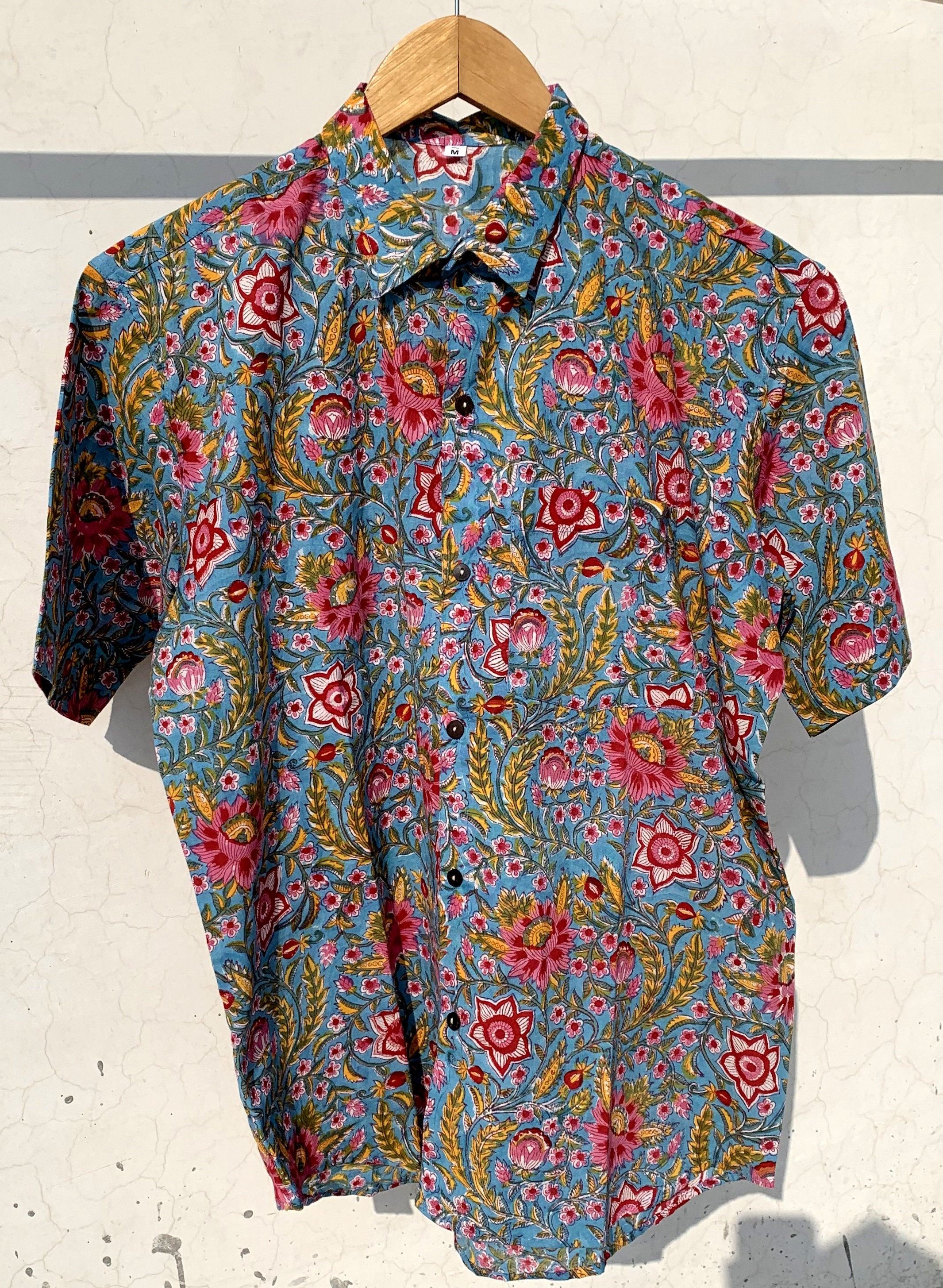 Cotton Mens / Women Shirt , Indian Hand Block Printed Shirt , Cottan ...