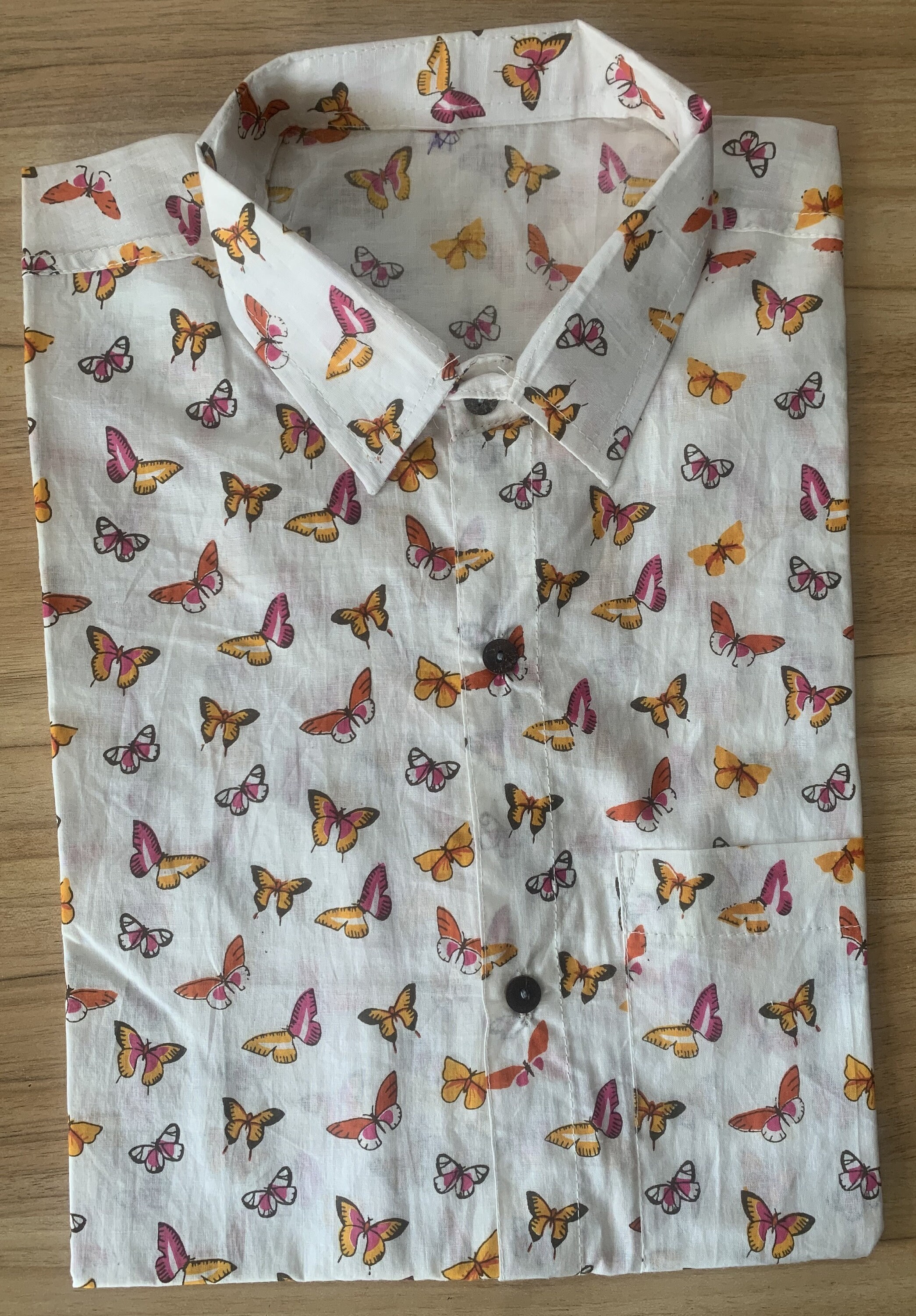 Butterfly Print Shirts , Mens Summer Shirt , Indian Hand Block Printed Shirt ,cottan Printed ...