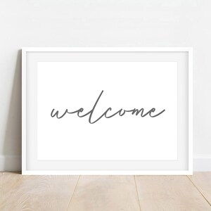 Welcome Sign Printable Welcome Printable Wall Art Sign Home - Etsy