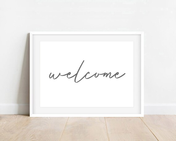 Welcome Sign Printable Welcome Printable Wall Art Sign Home - Etsy