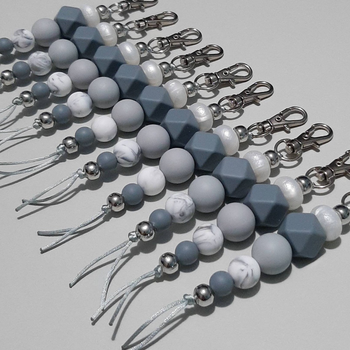 Silver Accent Silicone Bead Keyring / Keychain - Etsy Australia