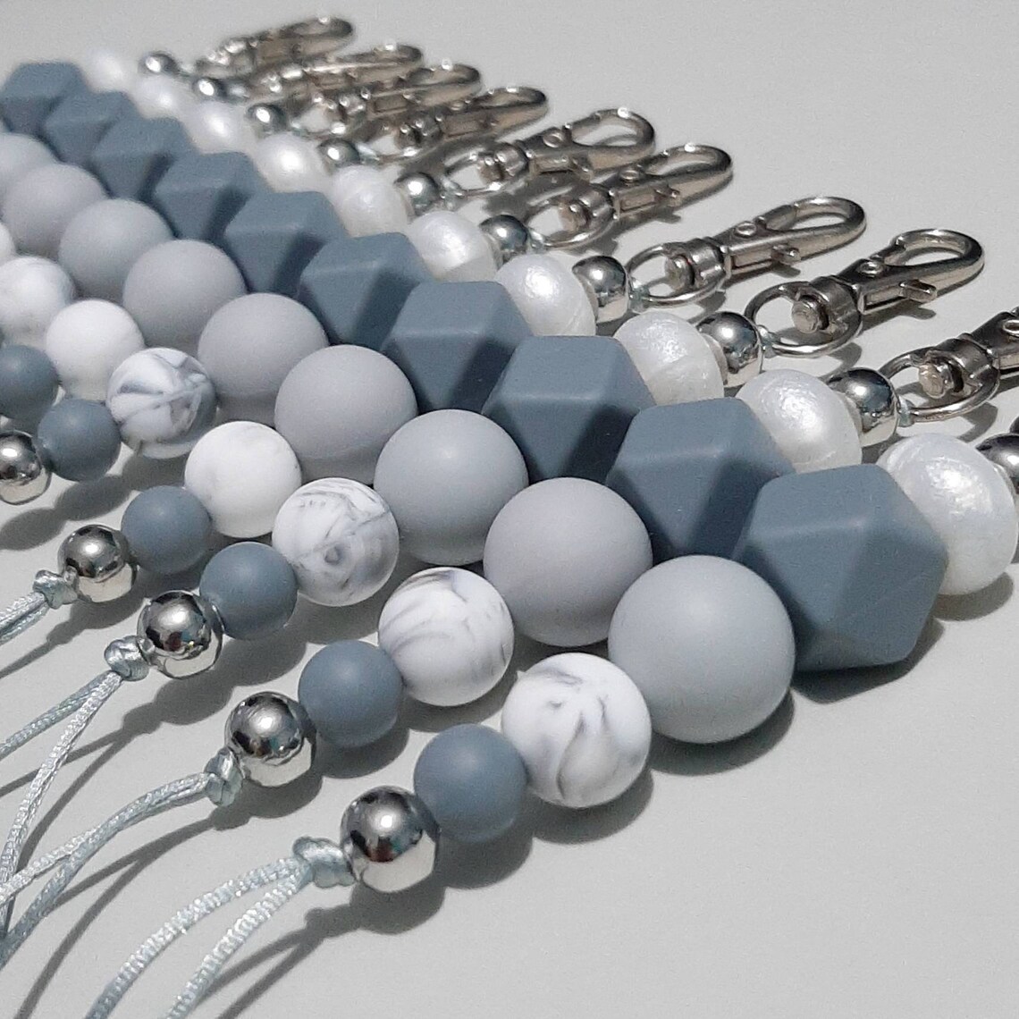 Silver Accent Silicone Bead Keyring / Keychain - Etsy Australia