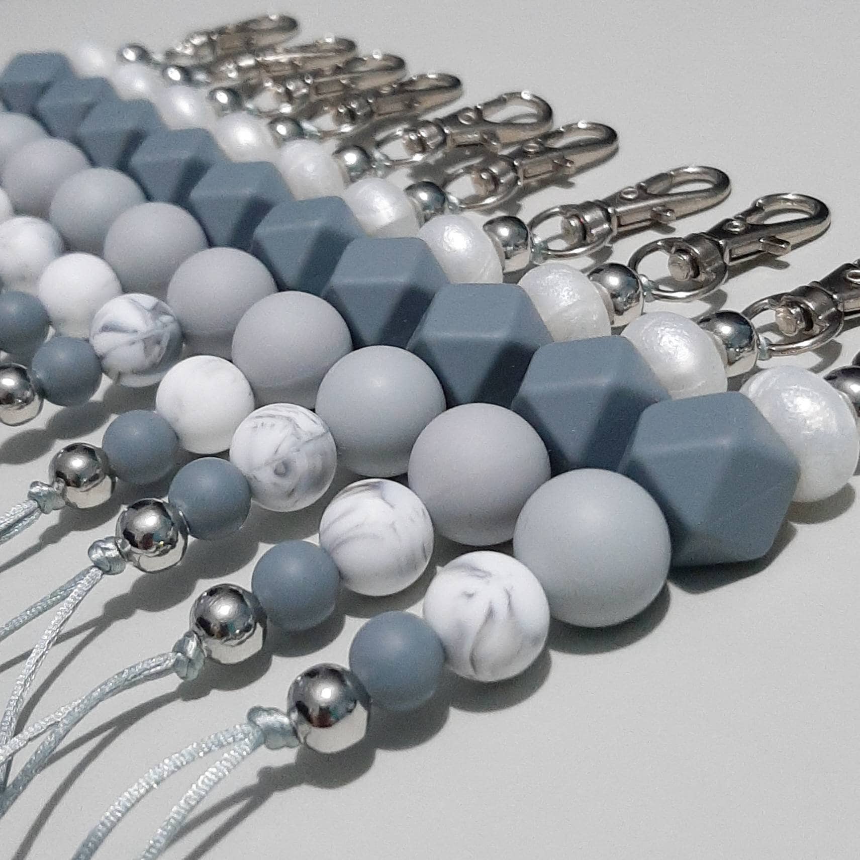 Silver Accent Silicone Bead Keyring / Keychain - Etsy Australia