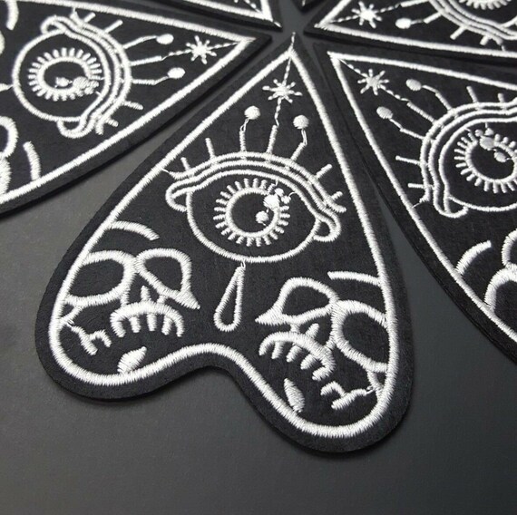 Planchette Iron-On Applique Patch Black & White Ouija Goth | Etsy