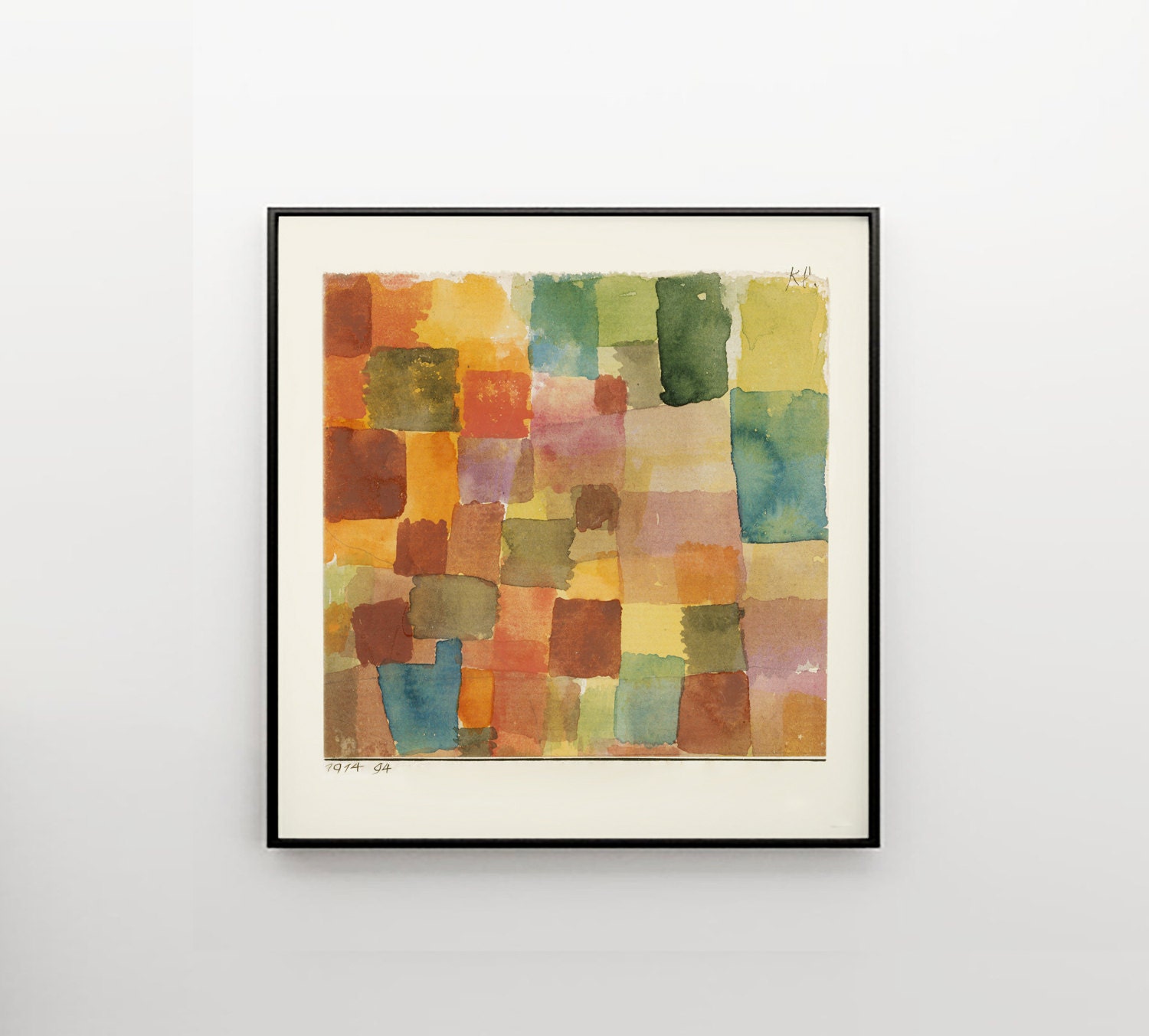 Paul Klee Abstract Art Print Poster With Colorful Squares in a Minimal ...