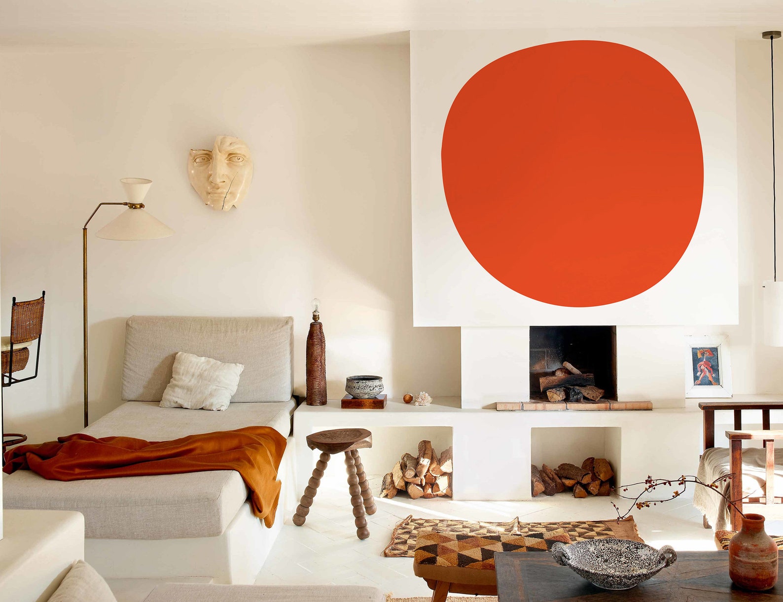 Abstract Red Sun Geometric Art Print in Minimalist Style - Etsy