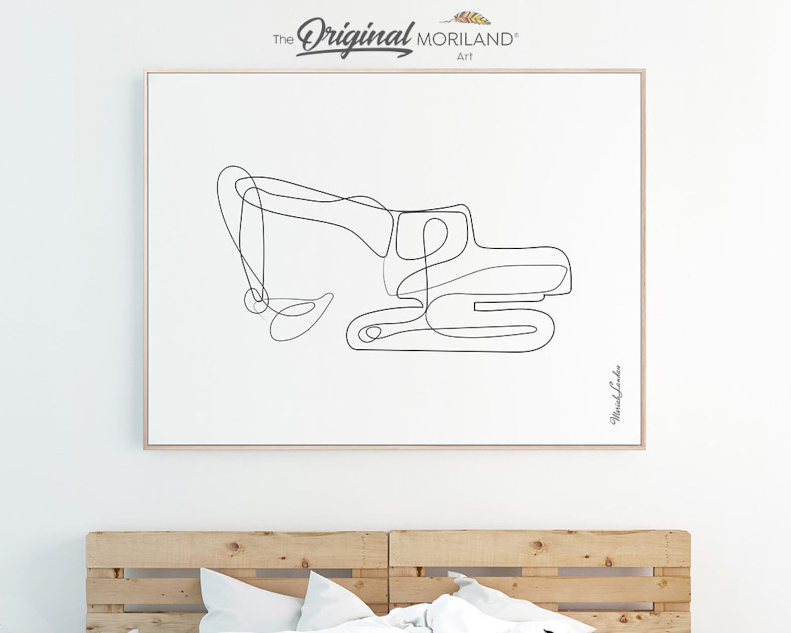 One Line Art Drawing Print Digger Art Construction Print - Etsy