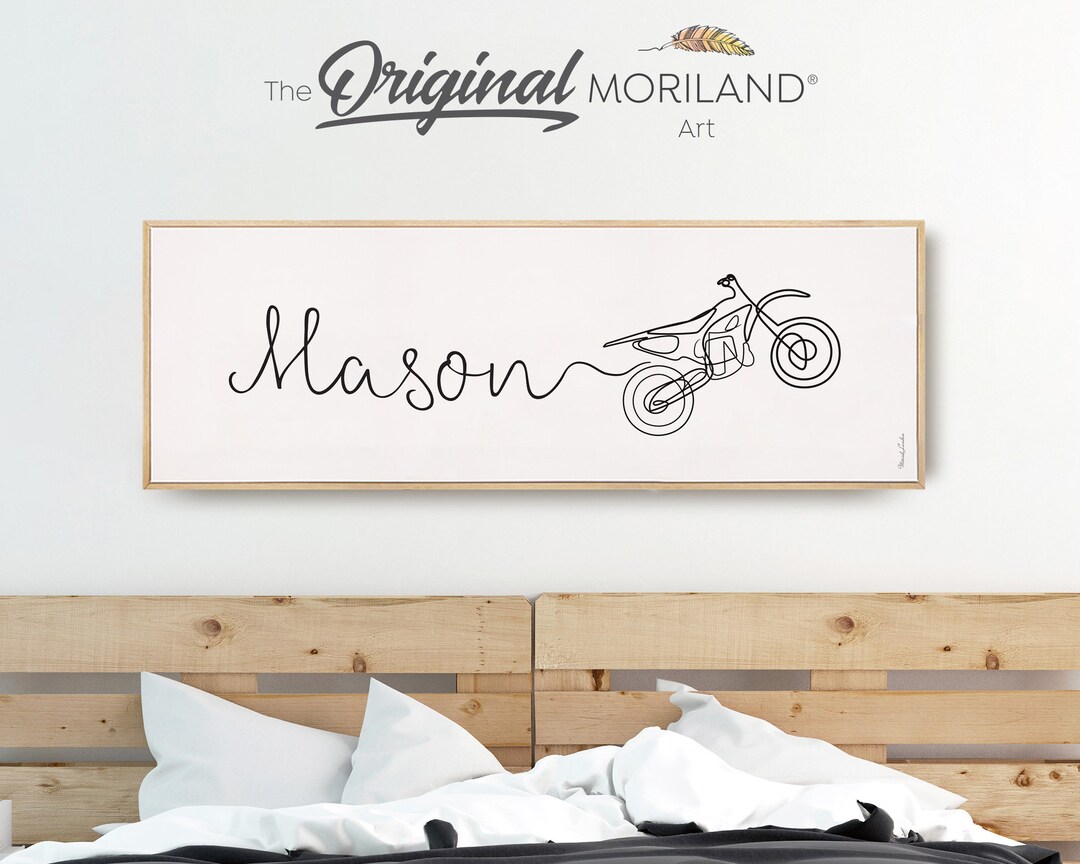 Custom Name One Line Drawing - Printable Custom Name With Dirt Bike ...