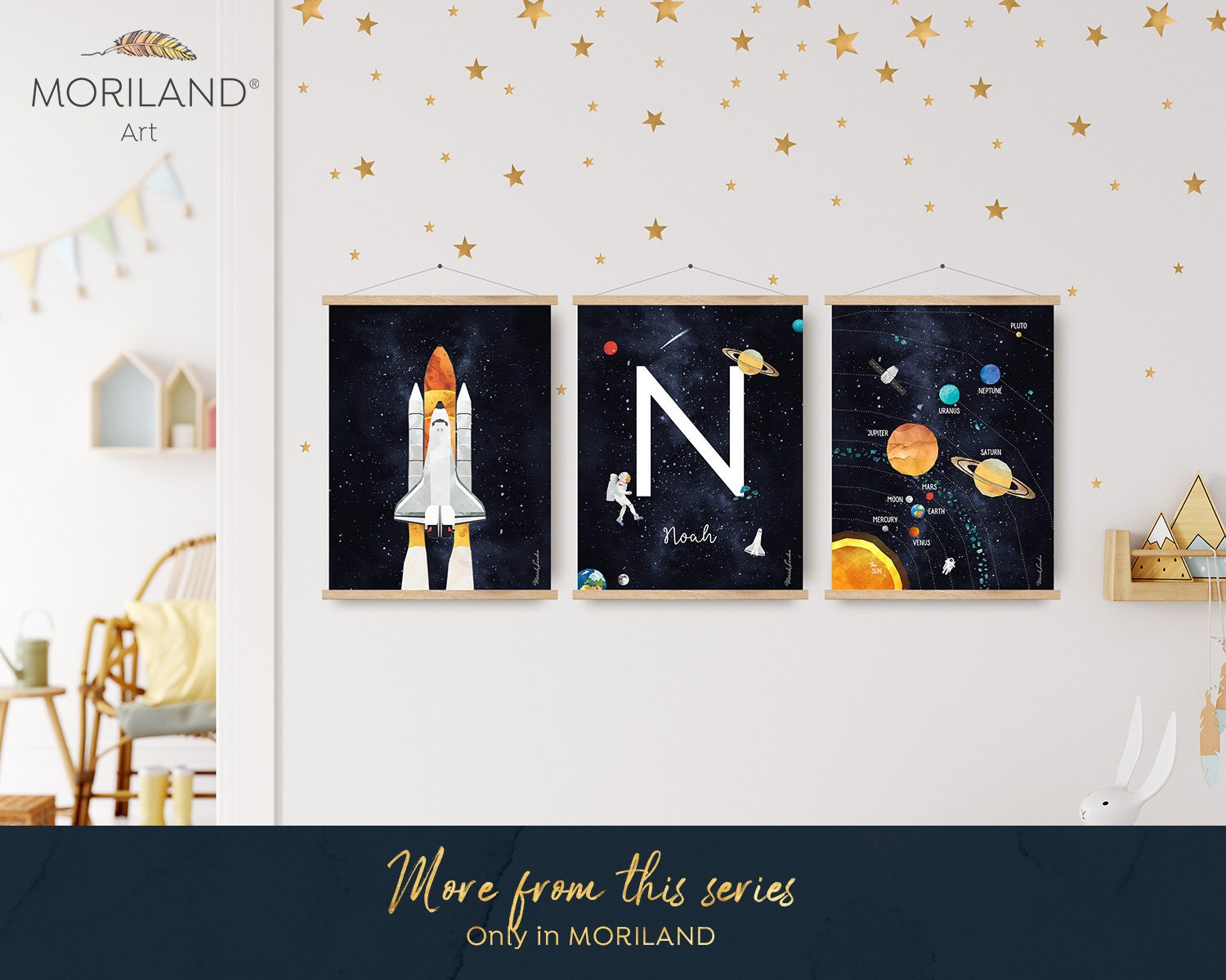 Moon Phases Print Space Art Vertical Space Room Decor Moon - Etsy