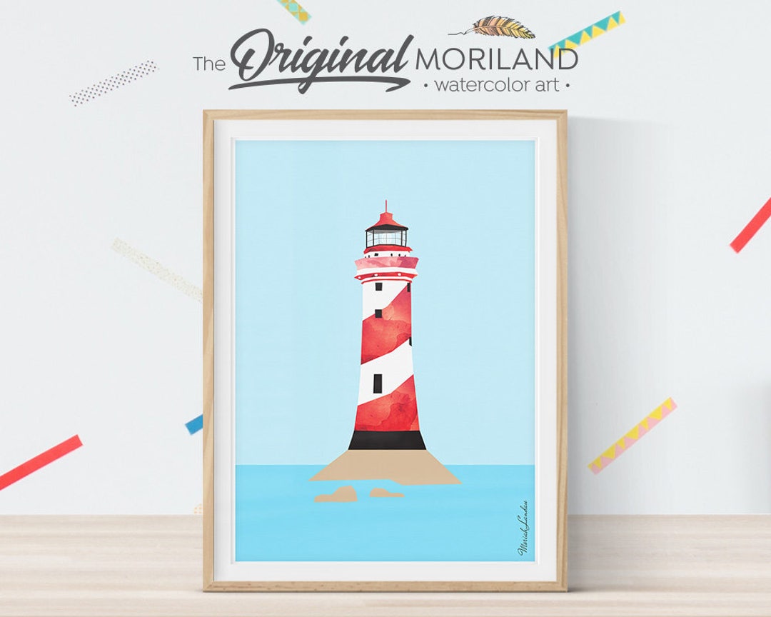 Lighthouse Print, Lighthouse Wall Decor, Nautical Art, Lighthouse Decor ...
