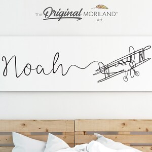 Personalized Airplane Canvas Print – Custom Name Nursery Wall Art ...