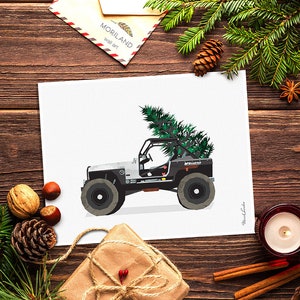 Christmas SUV Print, Christmas Tree Wall Art, SUV Art, Printable ...