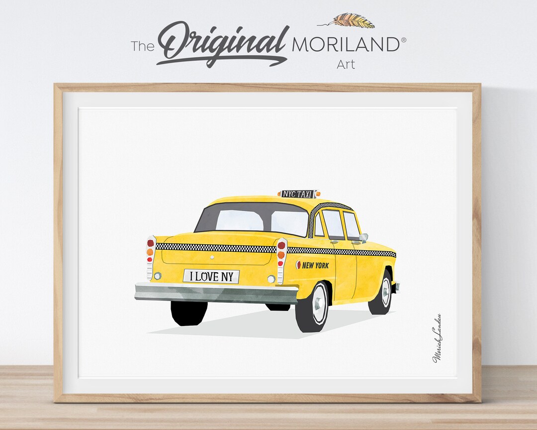 NY Taxi Print, Car Printable, Transportation Wall Art, Toddler Boy Wall ...