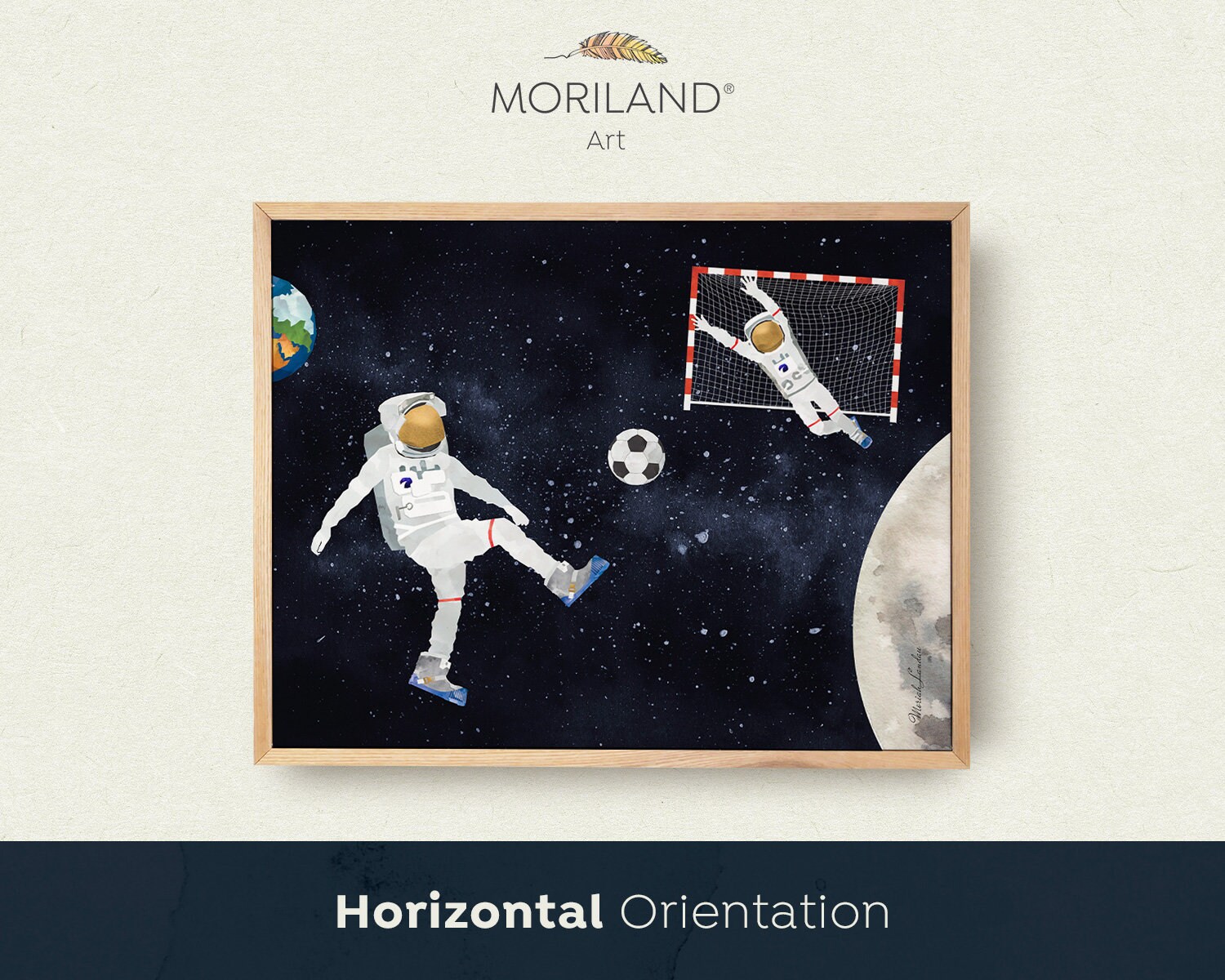 Soccer in Space Print Space Art Astronaut Wall Art Space - Etsy Ireland