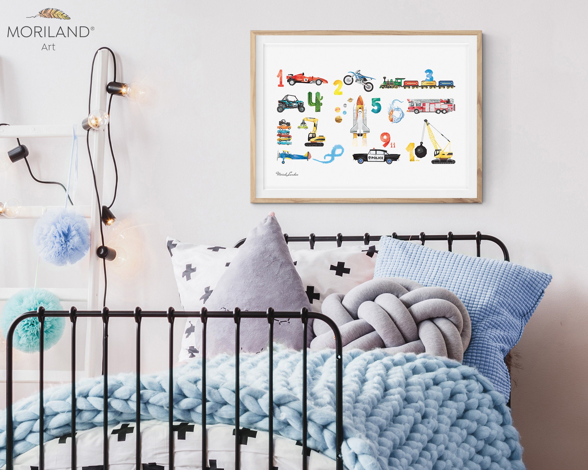 Numbers Print Number Transportation Poster Preschool - Etsy