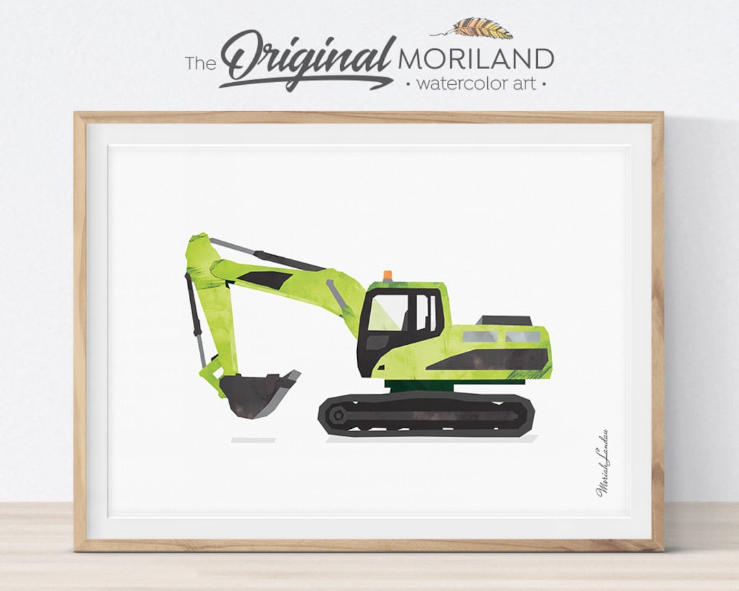 Excavator Wall Decor, Digger Print, Toddler Room Decor, Big Boy Room ...