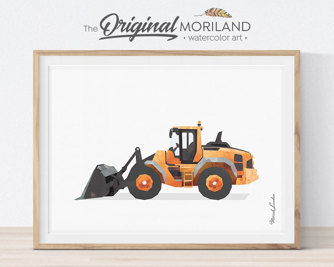 Wheel Loader Print, Front Loader, Construction Print, Transportation ...