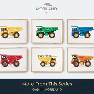 Dump Truck Print, Construction Vehicle Print, Toddler Room Decor, Boy ...