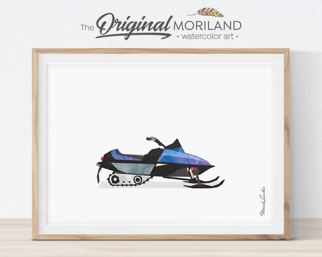 Snowmobile Wall Art, Winter Print, Nurseries Print, Transportation Wall ...