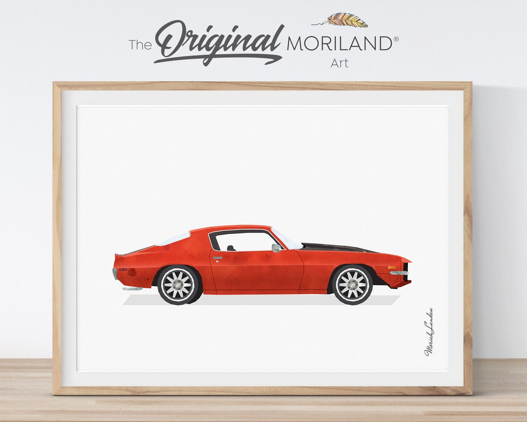 Classic Red Car Print, Car Print, Transportation Decor, Car Printable ...