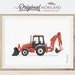 Backhoe Loader Digger Wall Art Construction Art Print - Etsy