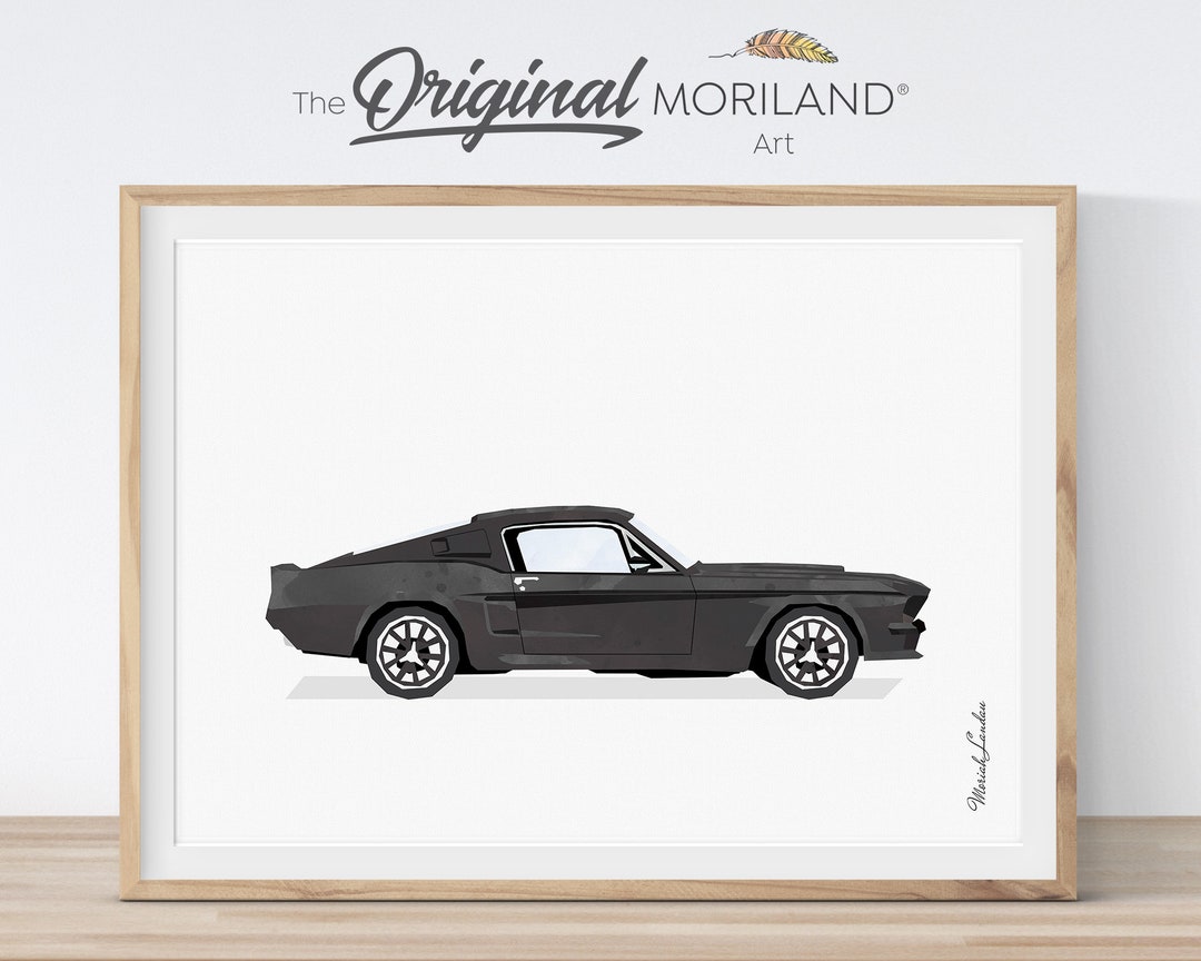 Black Muscle Car Print, Vintage Vehicle Art (digital Download) - Etsy