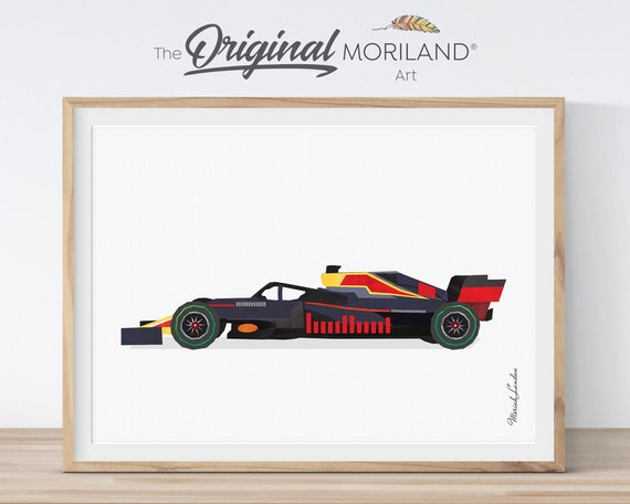 Red Racing Car Printable Race Car Print Transportation Wall | Etsy