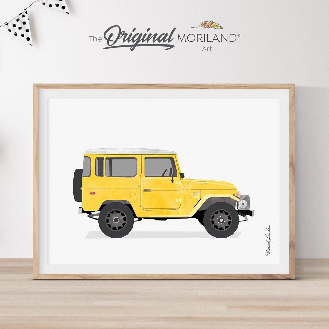Yellow SUV Print, Car Printable Wall Art, Transportation Décor, Girl ...