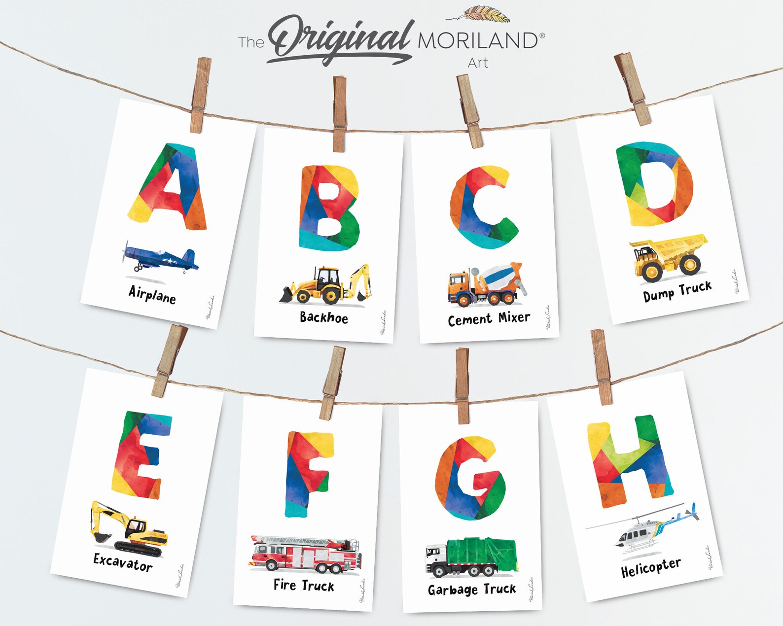 A-Z Transportation Alphabet Printable Flashcards Preschool | Etsy
