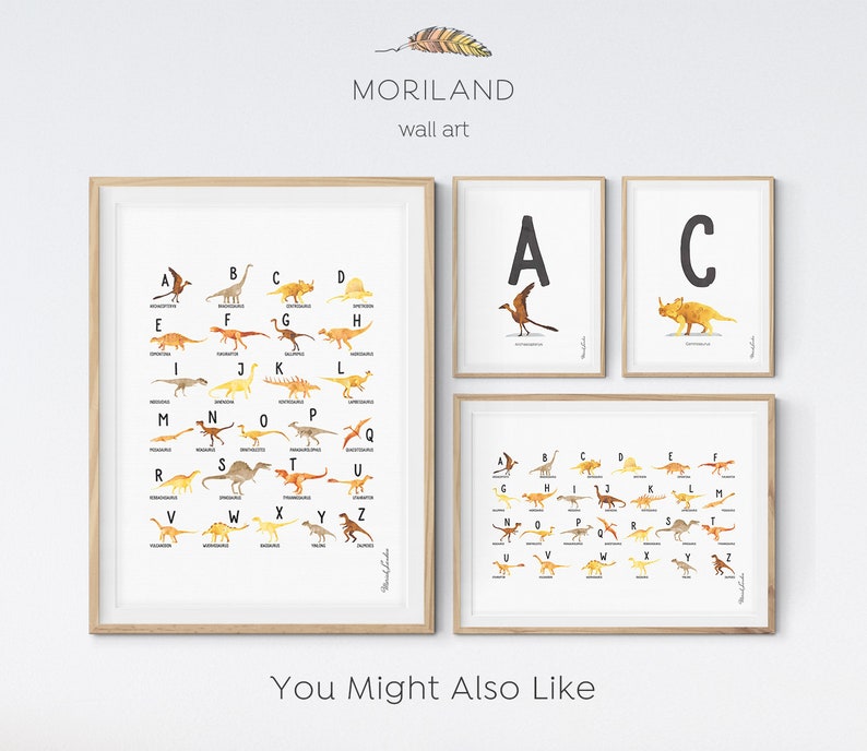 Dinosaur Alphabet Alphabet Print Horizontal Dinosaurs ABC | Etsy