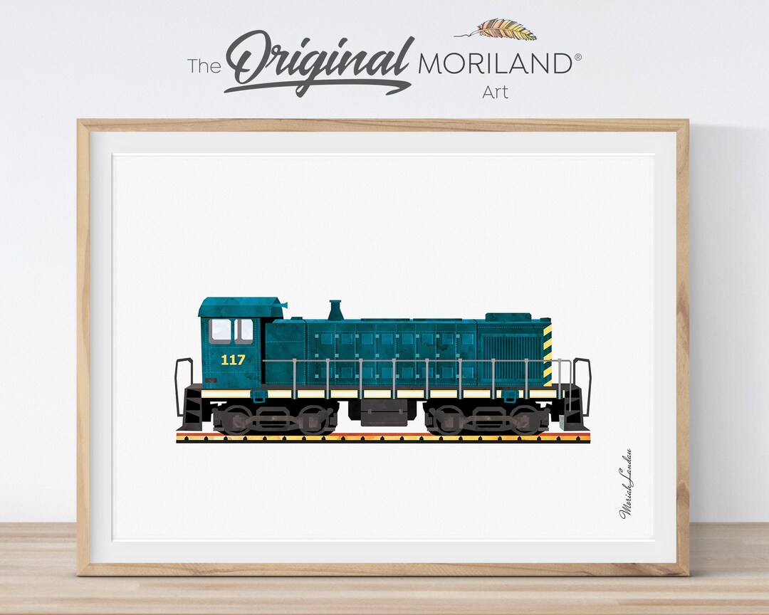 Diesel Locomotive Print, Train Printable, Train Nursery Print, Train ...