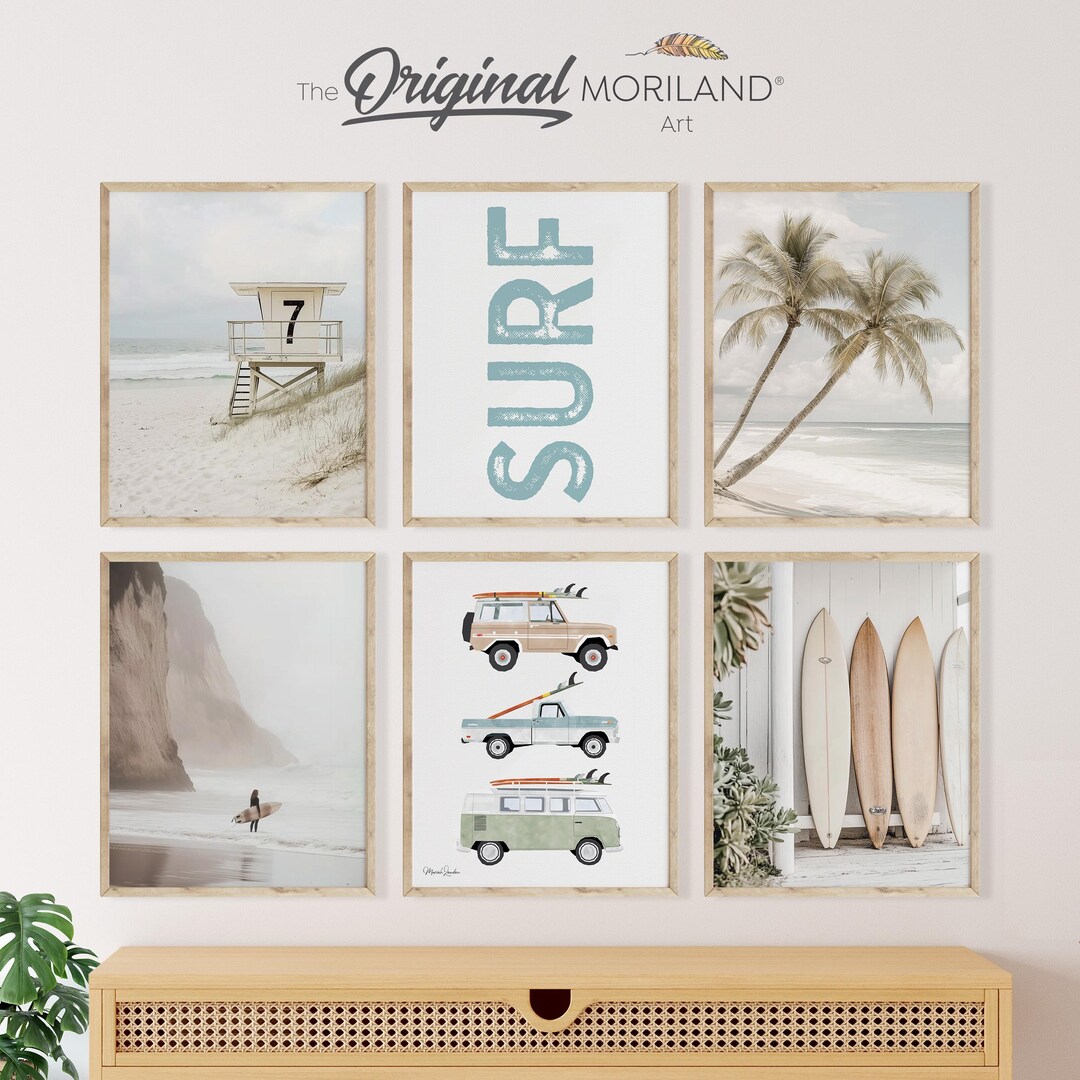 Surf Art Prints - Printable Set of 6, Surf Nursery Décor, Beach Art ...