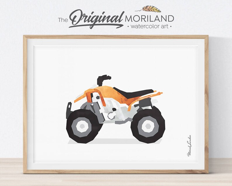 ATV Wall Art, Quad Bike Print, Transportation Wall Art, Bike Nursery ...