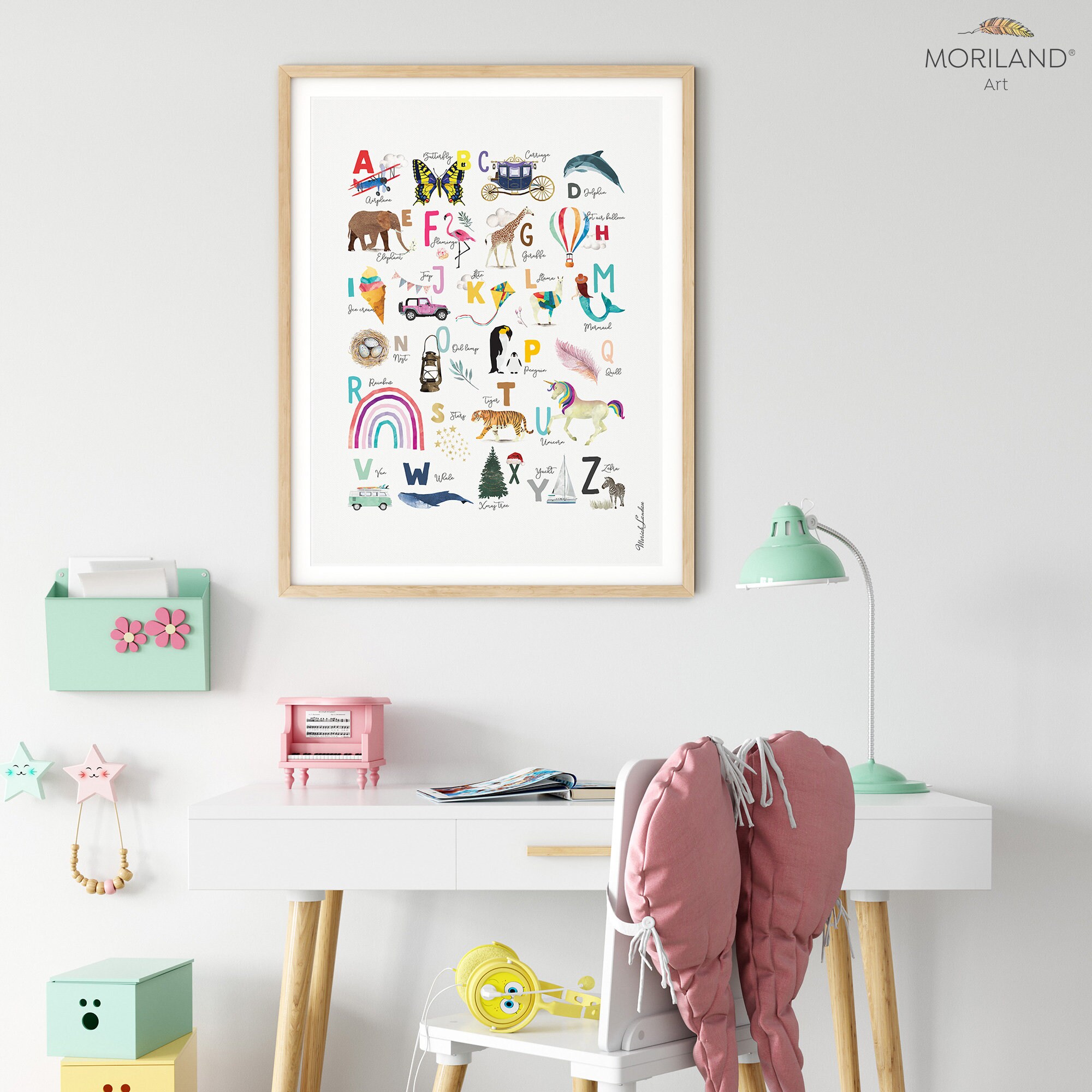 Alphabet Print Vertical Alphabet Educational Poster for - Etsy