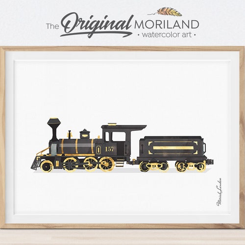 Train Wall Art Steam Locomotive Nursery Art Print - Etsy
