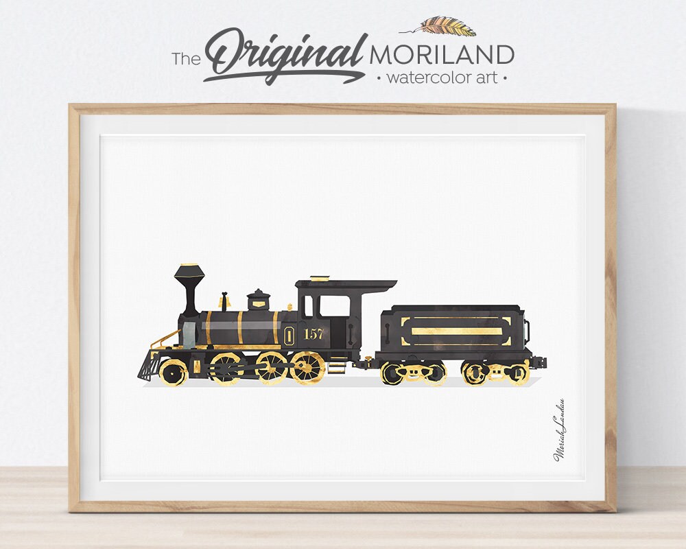 Steam Locomotive Print Train Printable Train Decor | Etsy