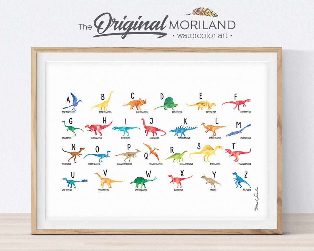 Dinosaur Alphabet, Alphabet Print, Horizontal, Dinosaurs ABC Poster ...