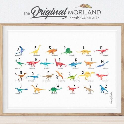 Dinosaur Alphabet Alphabet Print Horizontal Dinosaurs ABC - Etsy