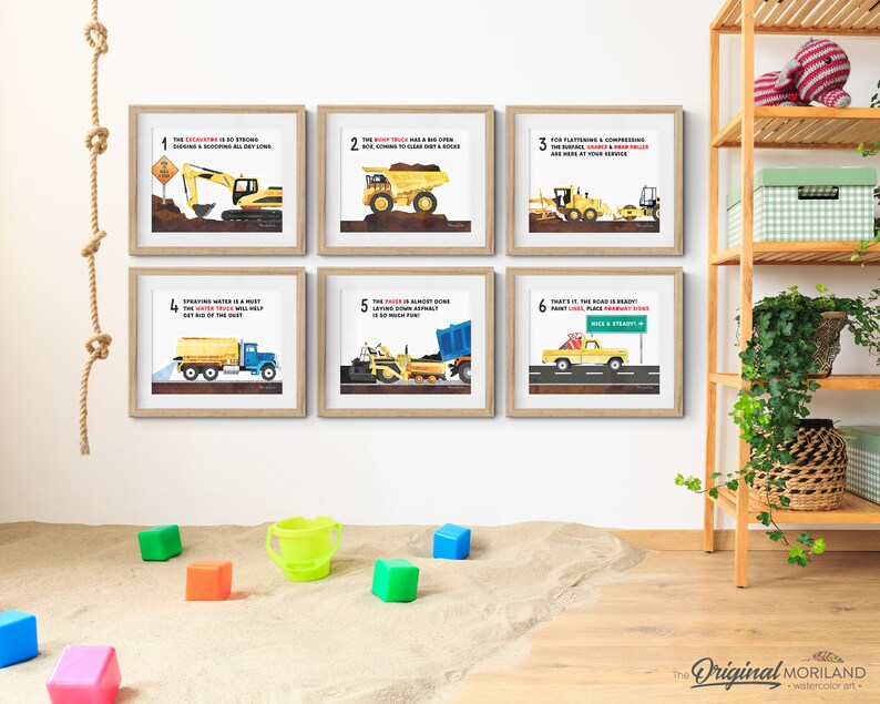 How To Build a Road by MORILAND Educational Wall Art Set | Etsy