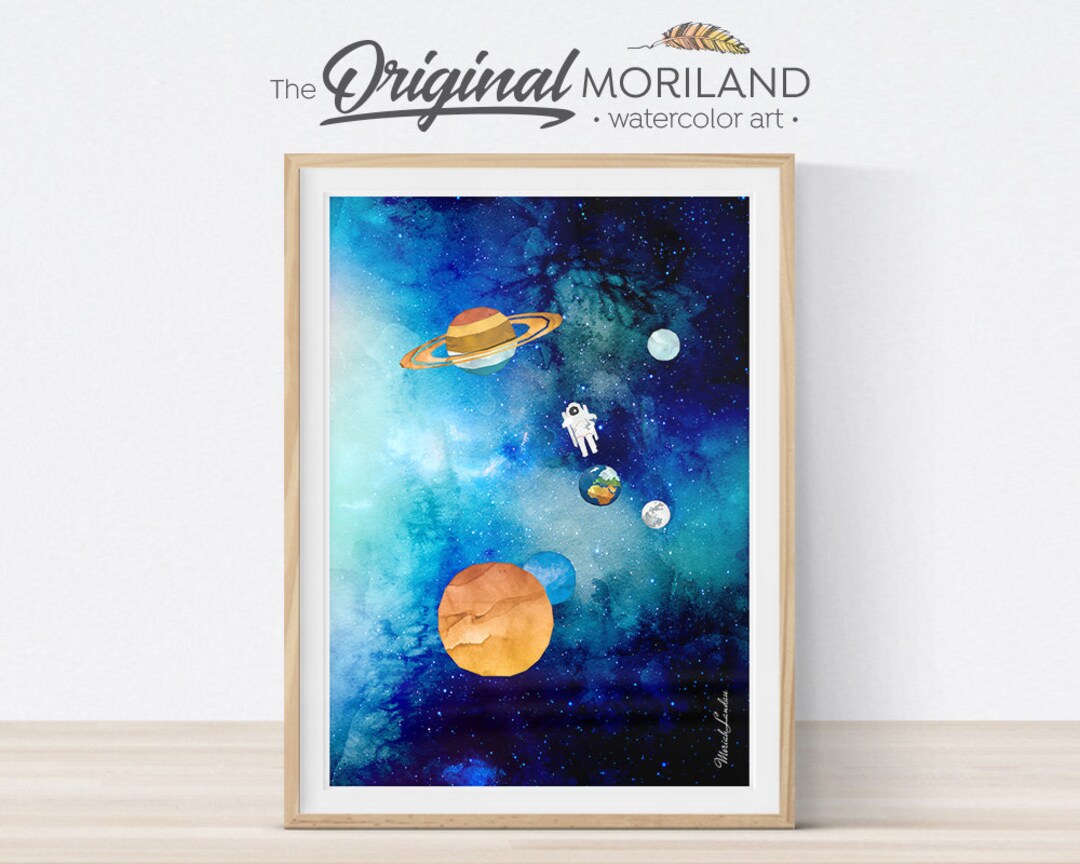 Outer Space Print, Space Wall Art, Astronaut Print, Space Bedroom Decor ...