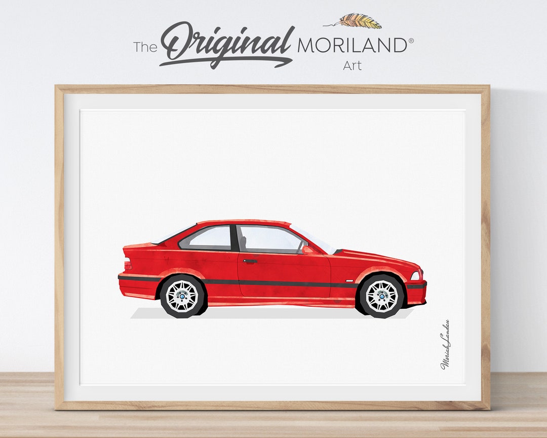 Red Classic Car Printable, Transportation Wall Art (digital Download ...