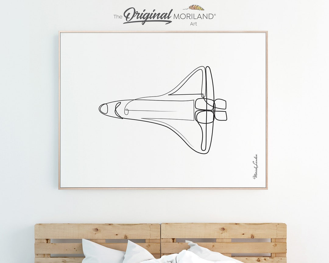Space Shuttle - One Line Art Drawing Print - Printable Art - Space Art ...
