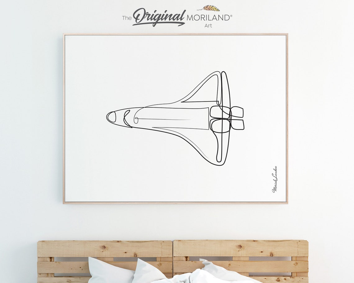 Space Shuttle One Line Art Drawing Print Printable Art - Etsy