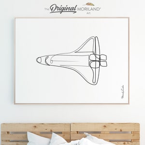 Space Shuttle - One Line Art Drawing Print - Printable Art - Space Art ...