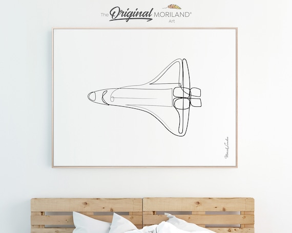 Space Shuttle One Line Art Drawing Print Printable Art | Etsy
