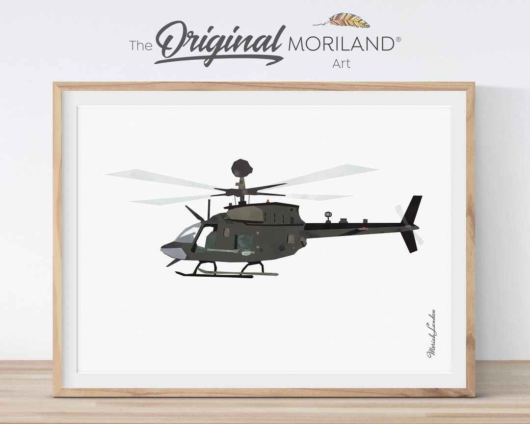Army Helicopter Print, Helicopter Wall Art, Army Helicopter, Boy Room ...
