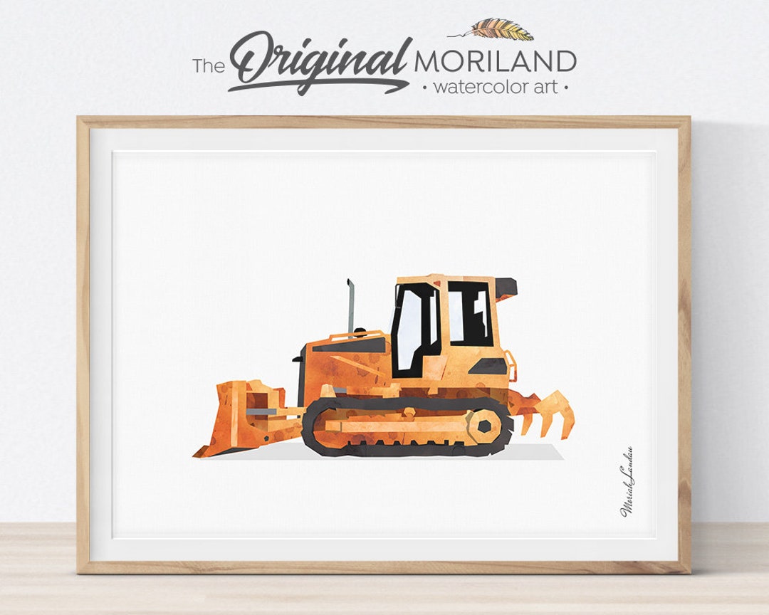 Crawler Bulldozer Decor, Bulldozer Print, Construction Wall Art ...