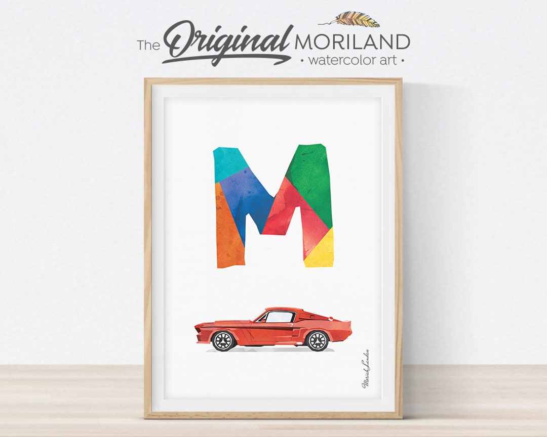 Alphabet Print, Letter M Print, Name Wall Art, ABC Poster, Letters ...