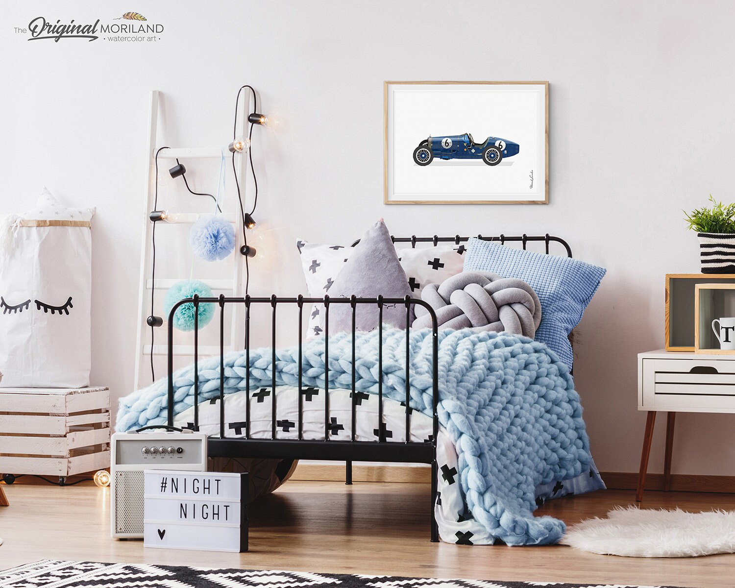 Blue Vintage Race Car Print Old Racing Car Printable - Etsy
